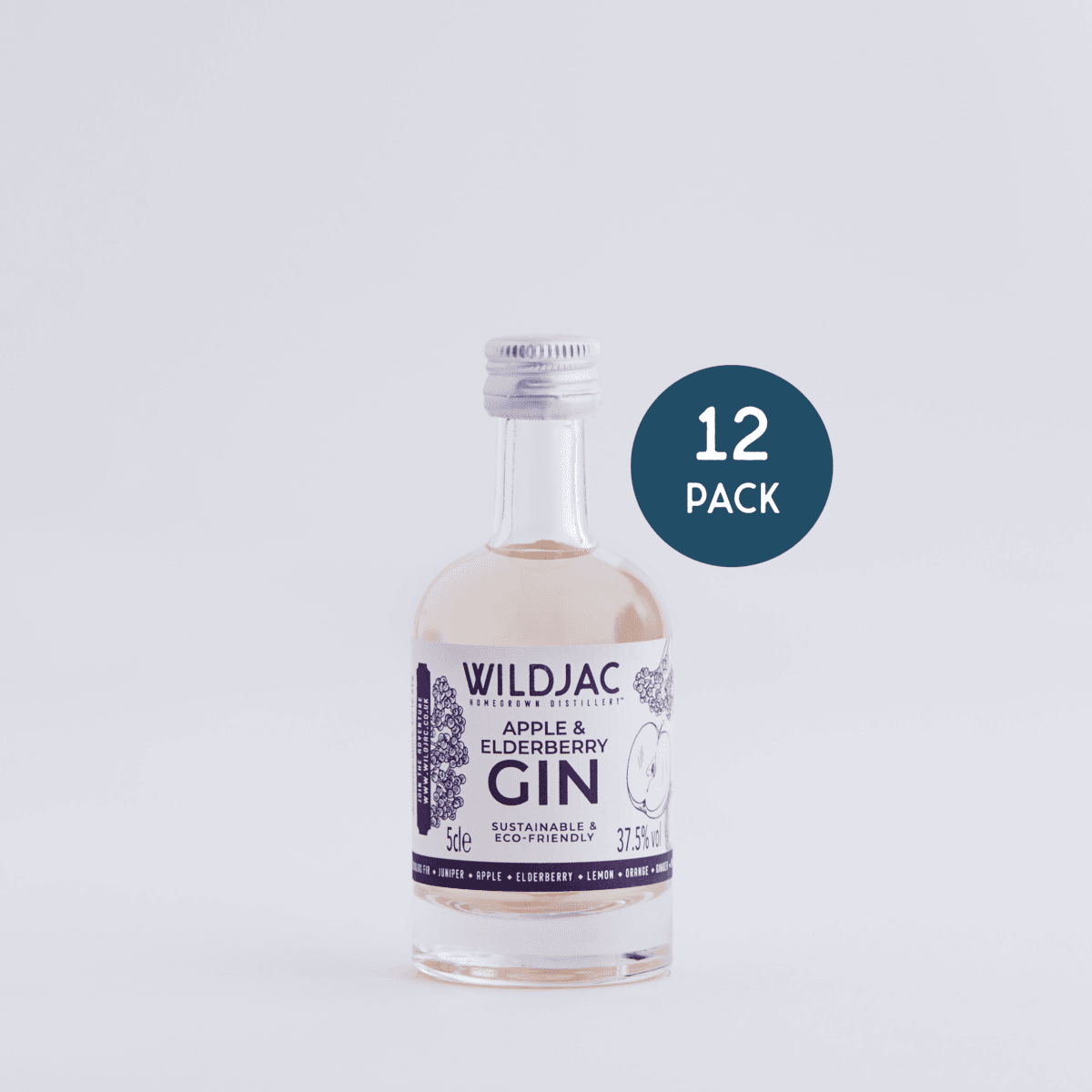 Apple and Elderberry Gin x12 5cl Miniatures - WildJac